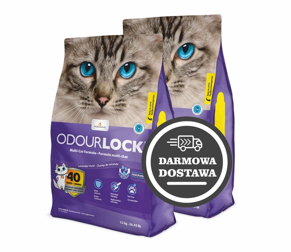 Intersand OdourLock 24 kg (2 x 12 kg) ZAPACH LAWENDY. Żwirek ...